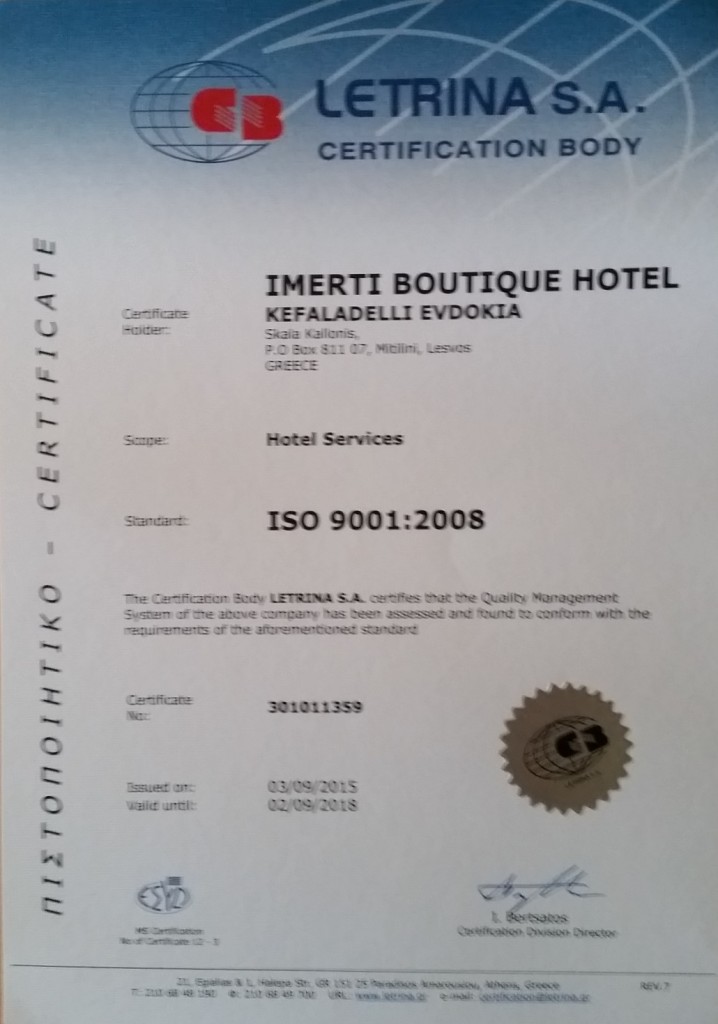 Imerti Hotel Certified ISO 9001 & ISO 14001 | Imerti Resort Hotel a ...